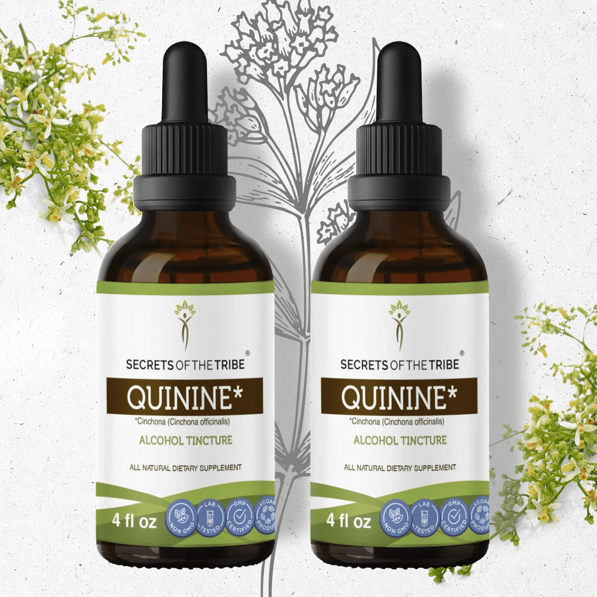 Quinine Tincture Alcohol Extract, Wildcrafted Cinchona Cinchona ...