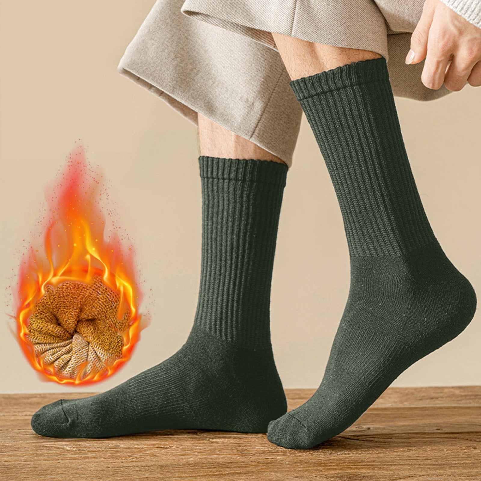 1 Pack Unisex Socks Non-Binding Top Thermal Winter Socks Cushioned ...