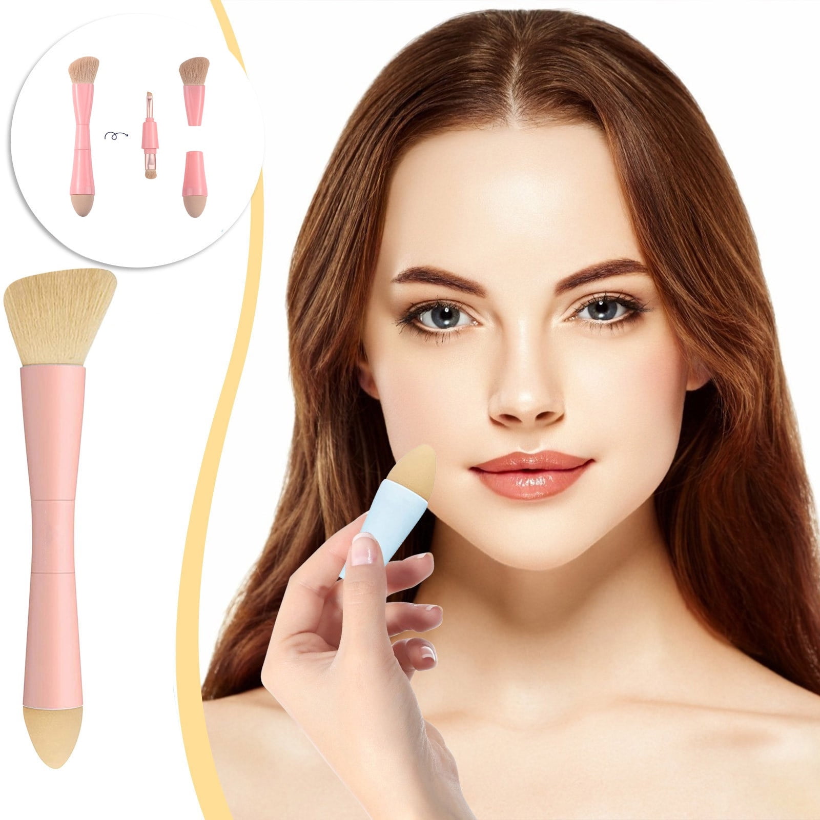 Quinlirra 4-in-1 Makeup Brush Tool Multi-functional Portable Concealer Blush Foundation Pen for ...