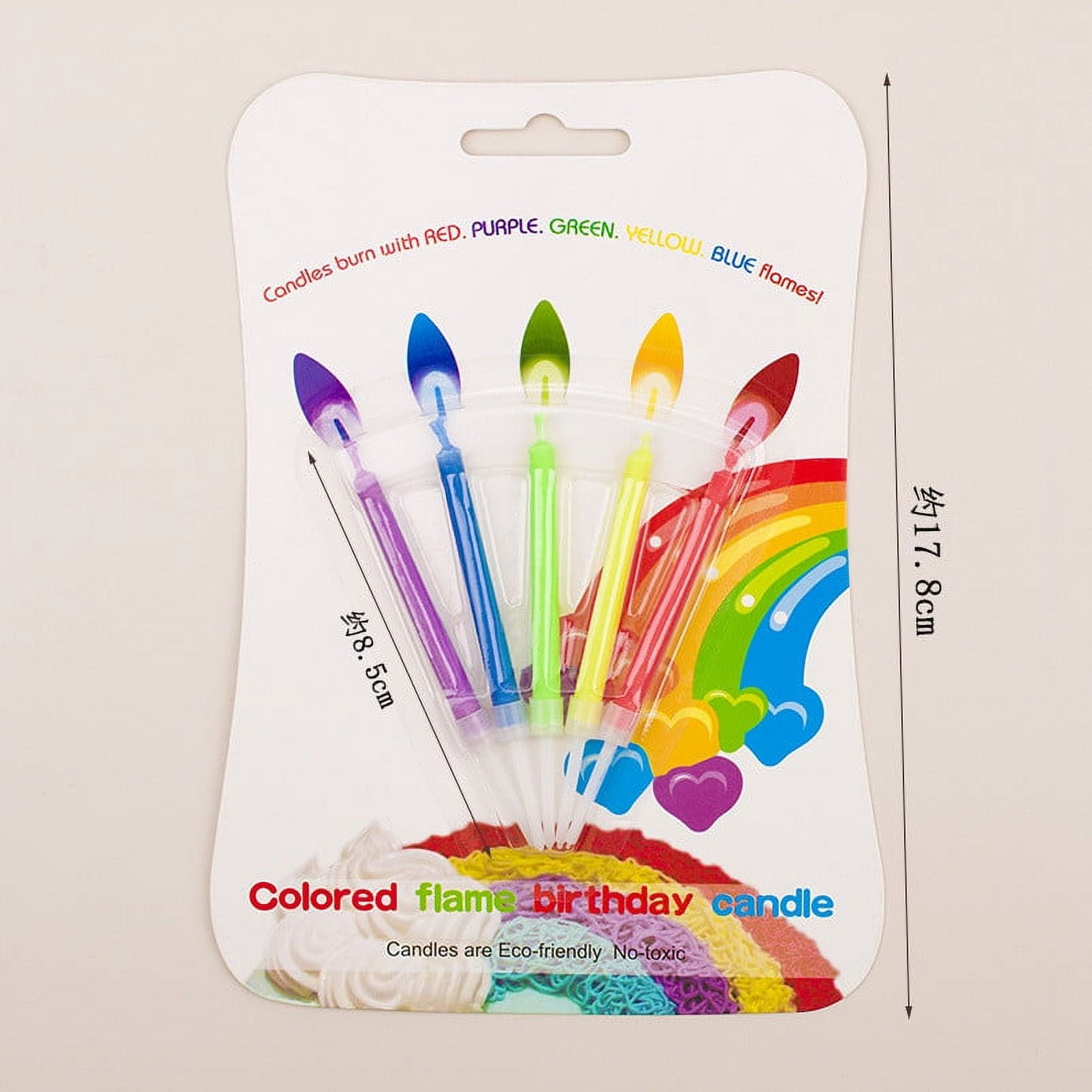 Quinlirra 5Pcs Happy Birthday Candles with Amazing Colorful Flame ...