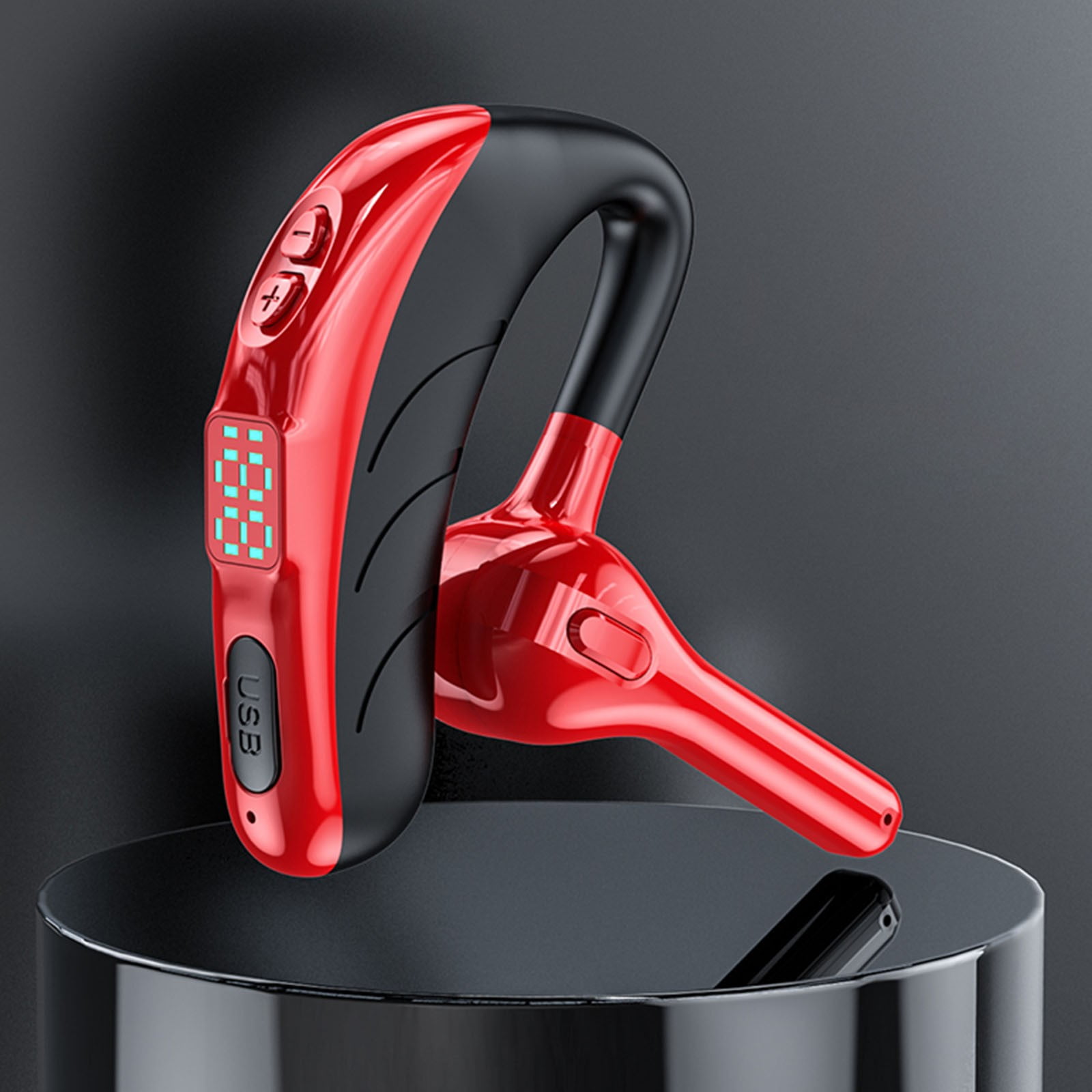 Back to School Single Ear Headset with Mic Bluetooth 5.2 Earphone LED ...