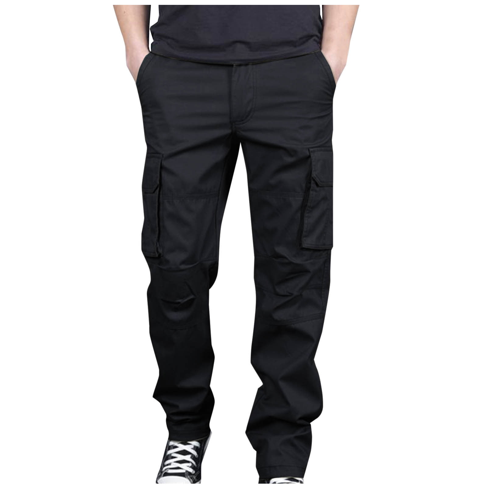 Quinlirra Cargo Pants for Men Baggy Men's Hook And Loop Fastener Fallow ...