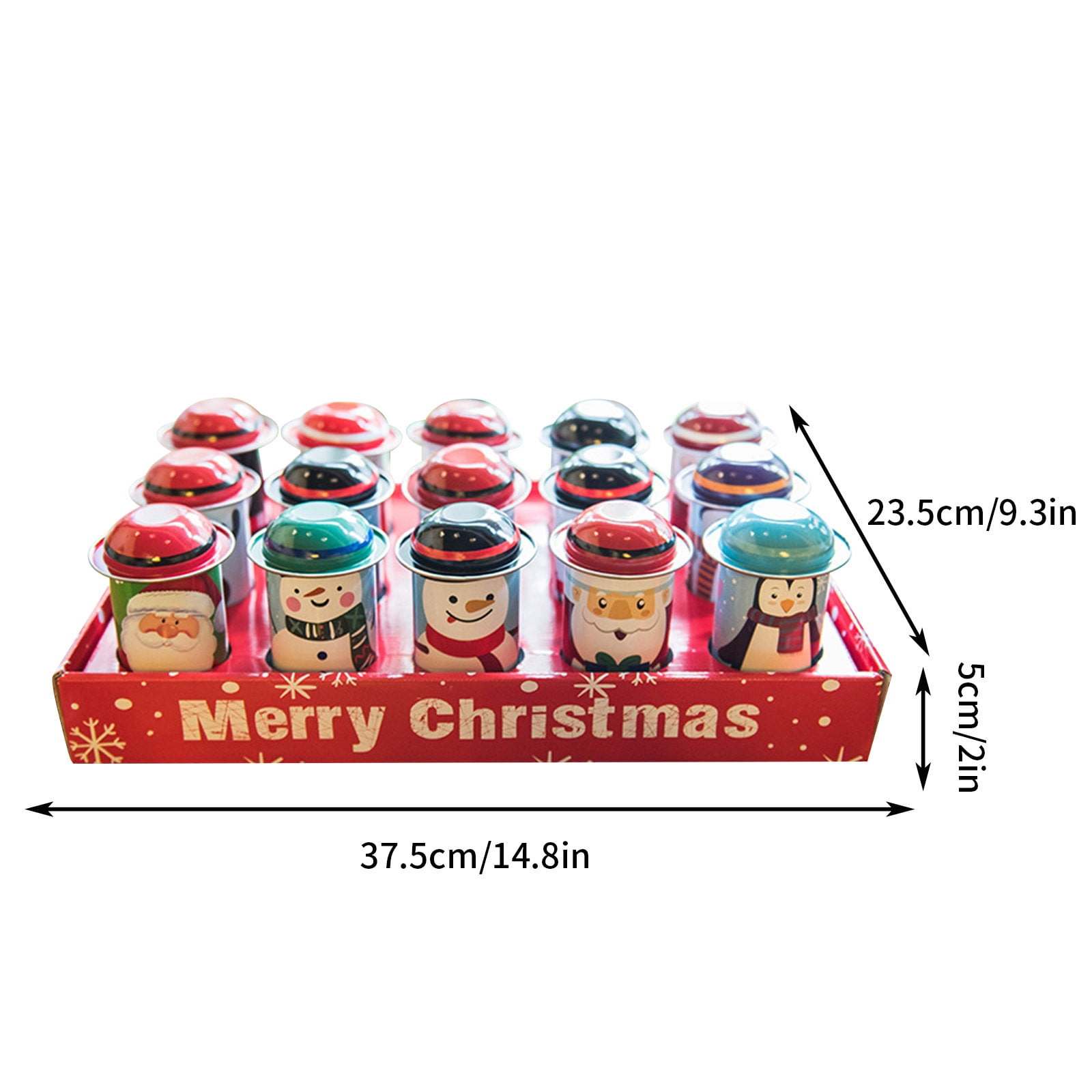 12 Pcs Christmas Tins Square Xmas Cookie Boxes Large Candy Tinplate ...