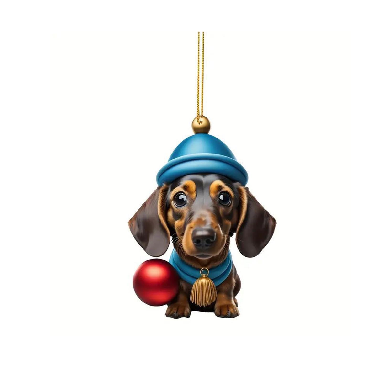 Quinlirra Clearance 2024 Christmas Dachshund Dog Tree Decorations, 2D ...
