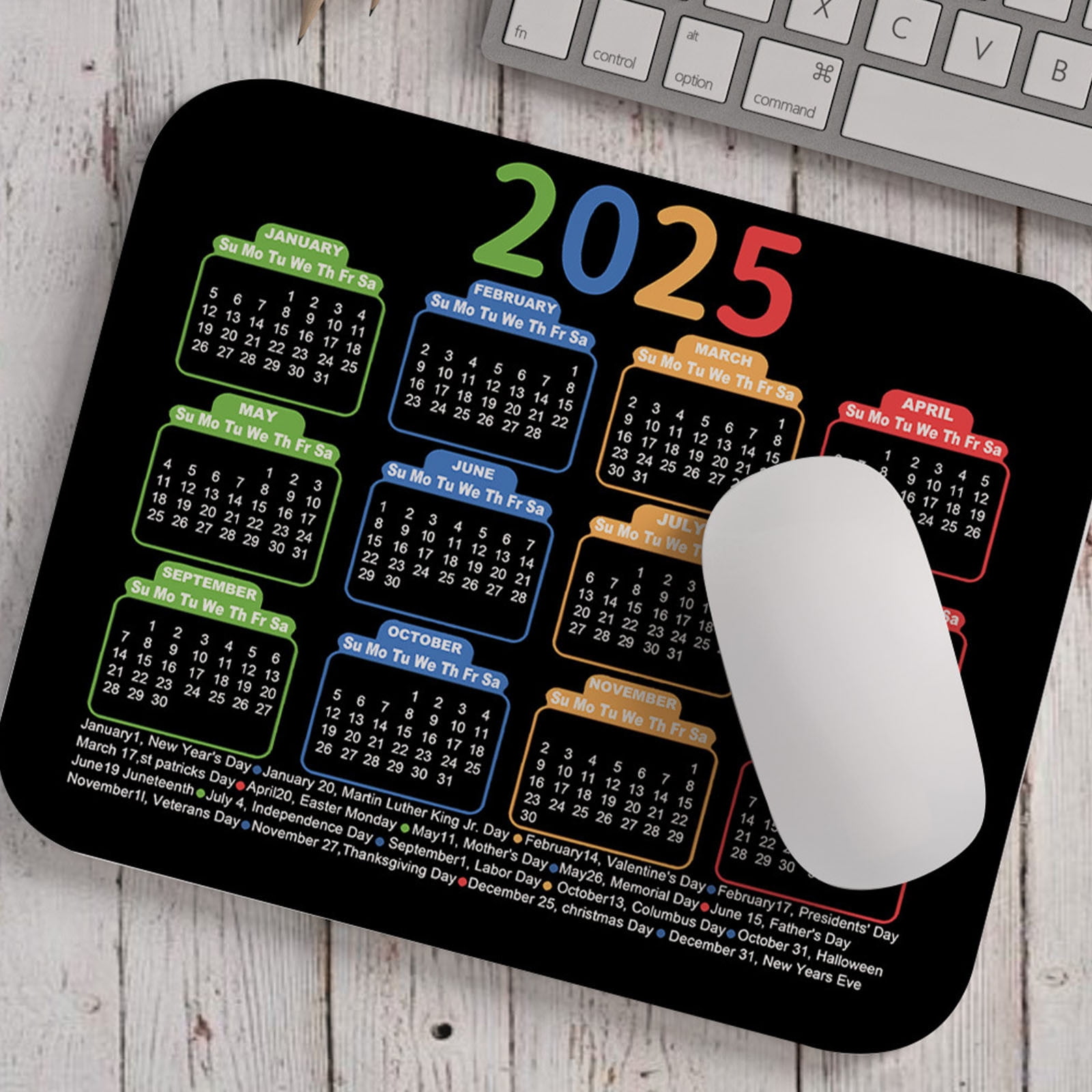 Quinlirra Clearance 2025 Calendar Mouse Pad, Square New Year 2025 ...