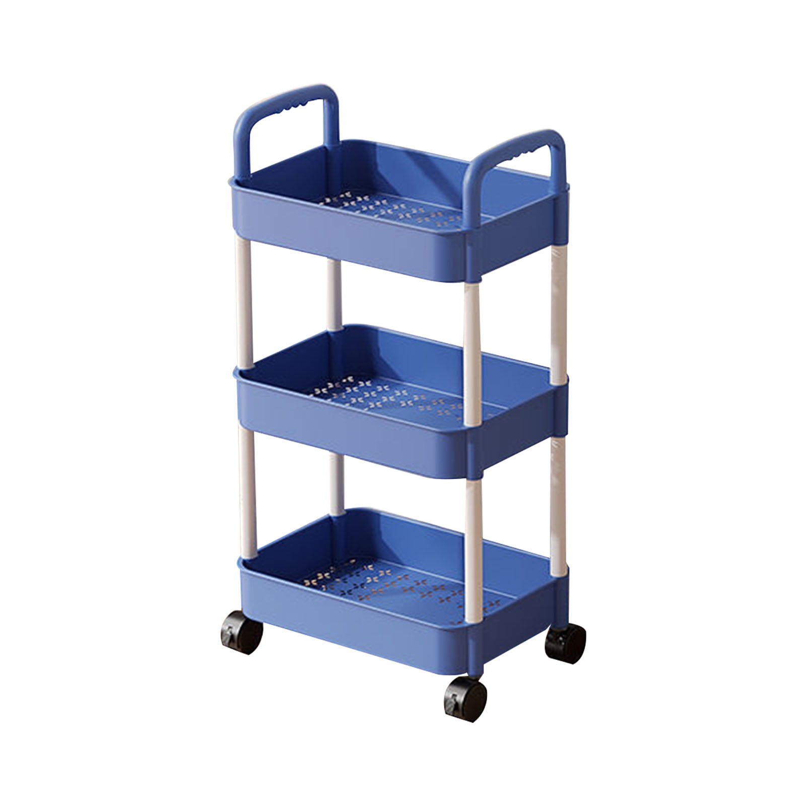Quinlirra Clearance 3-Tier Plastic Rolling Cart with Handle,Utility ...