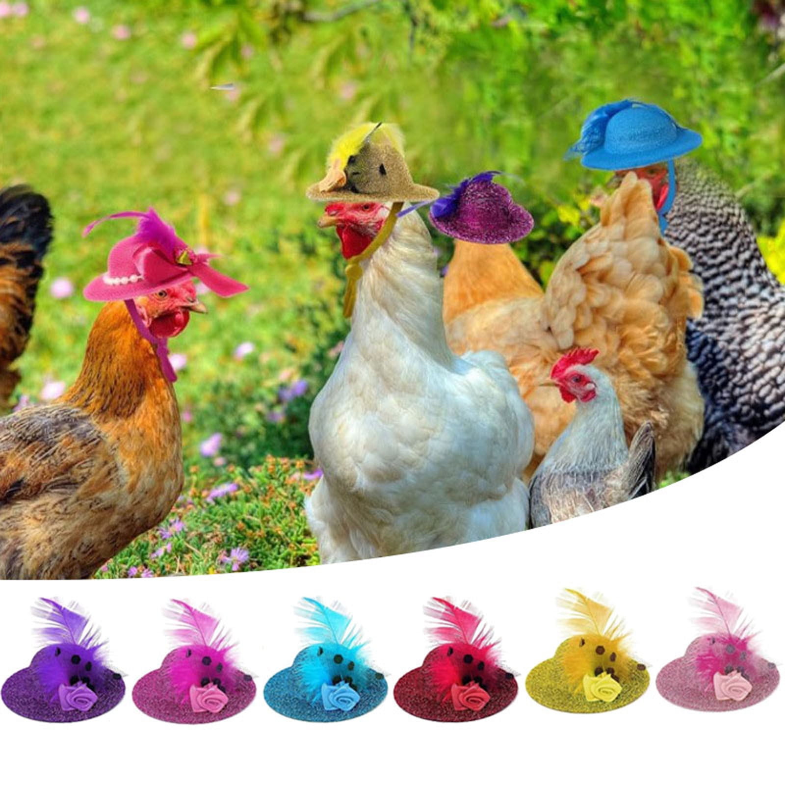 6 Pieces Chicken Hats for Hens Tiny Pets Funny Halloween Accessories ...