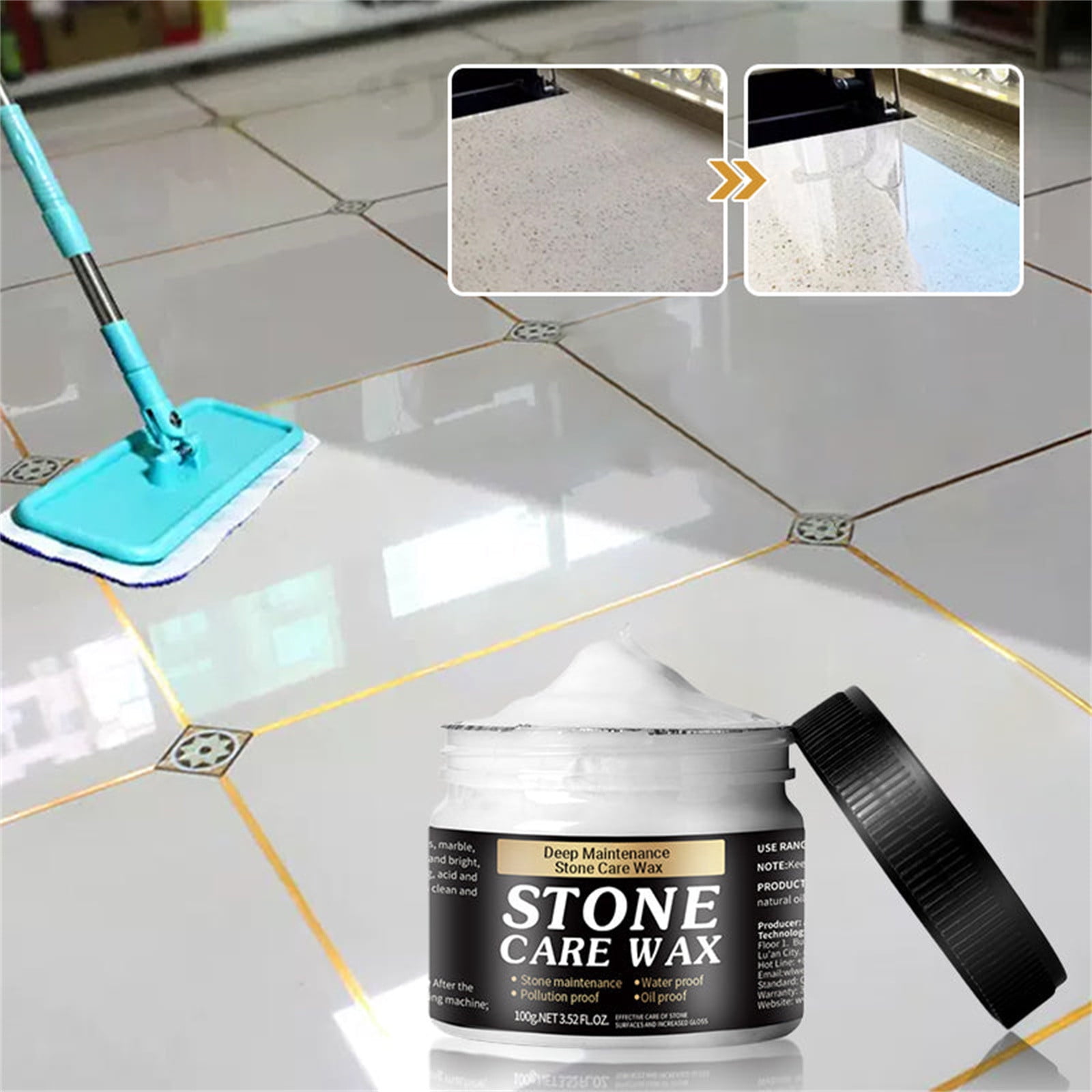 Todaioua Granite Cleaner and Stone Polish Care Wax Restores Shine and ...