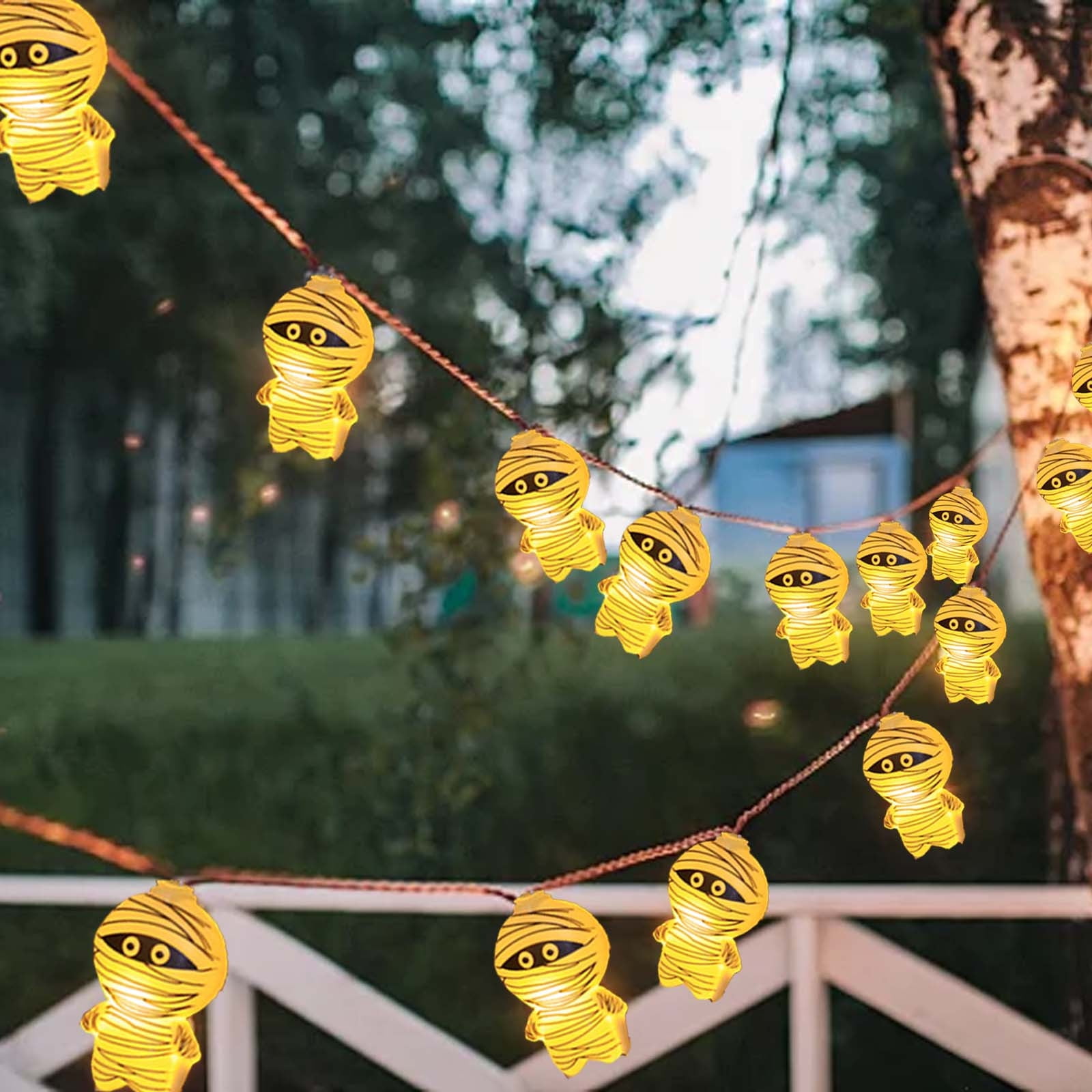 Halloween Lights Indoor, 20 LED Mummies Lights Outdoor Halloween Lights ...