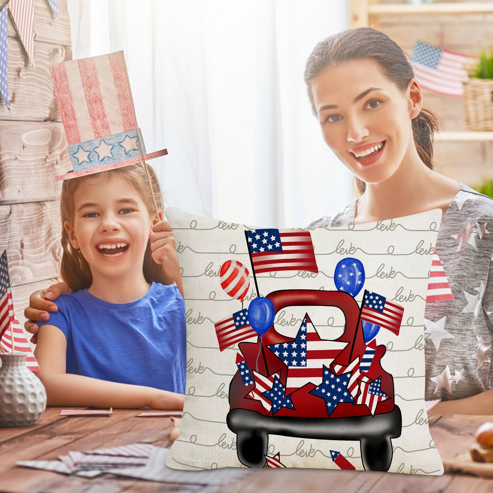 Quinlirra Clearance Independence Day Print Pillow, Independence Day ...