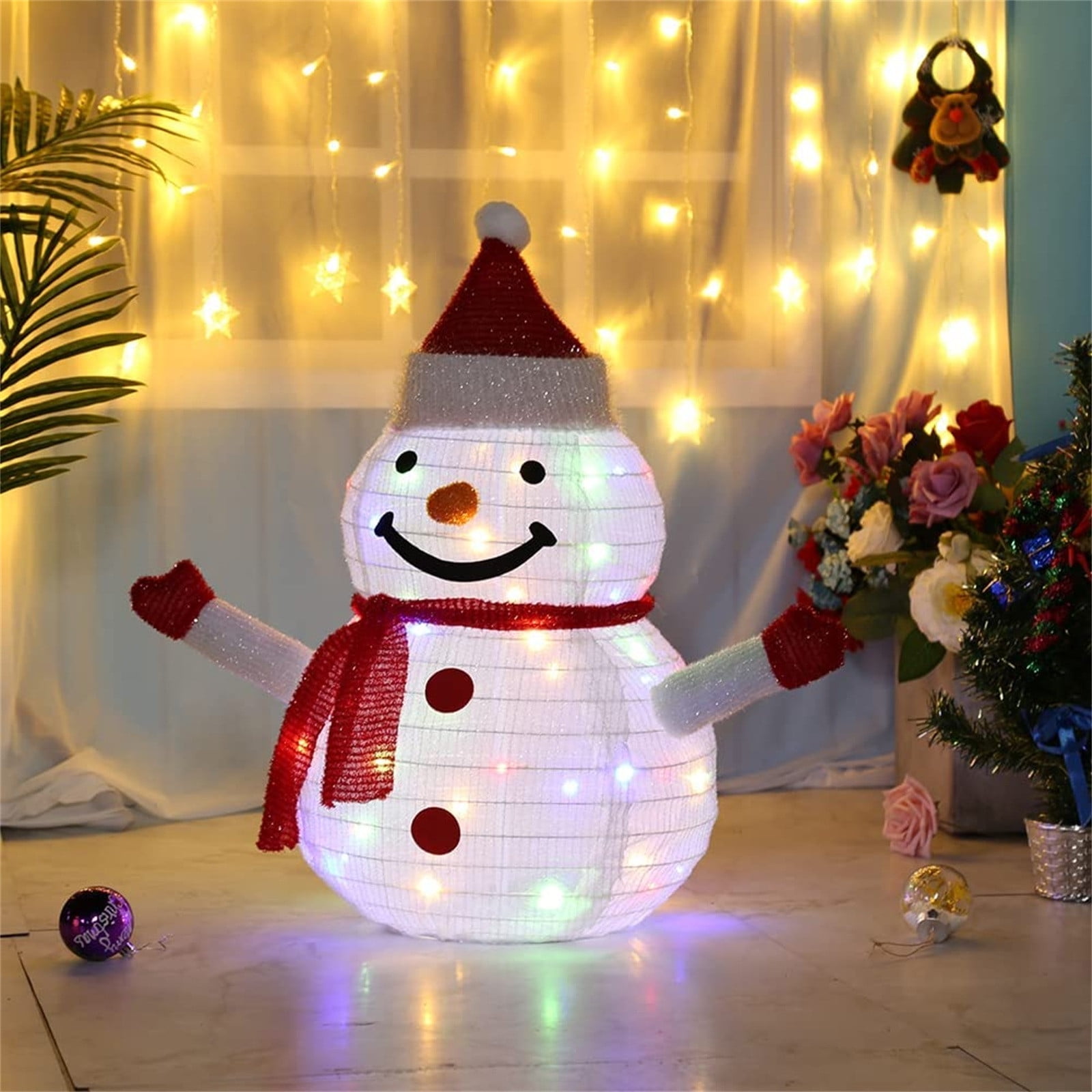Quinlirra Clearance Outdoor Christmas Decorations Snowman with 40 LED ...
