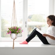 Visland Bohemian Macrame Plant Hangers Indoor Flower Pot Holder Rope ...