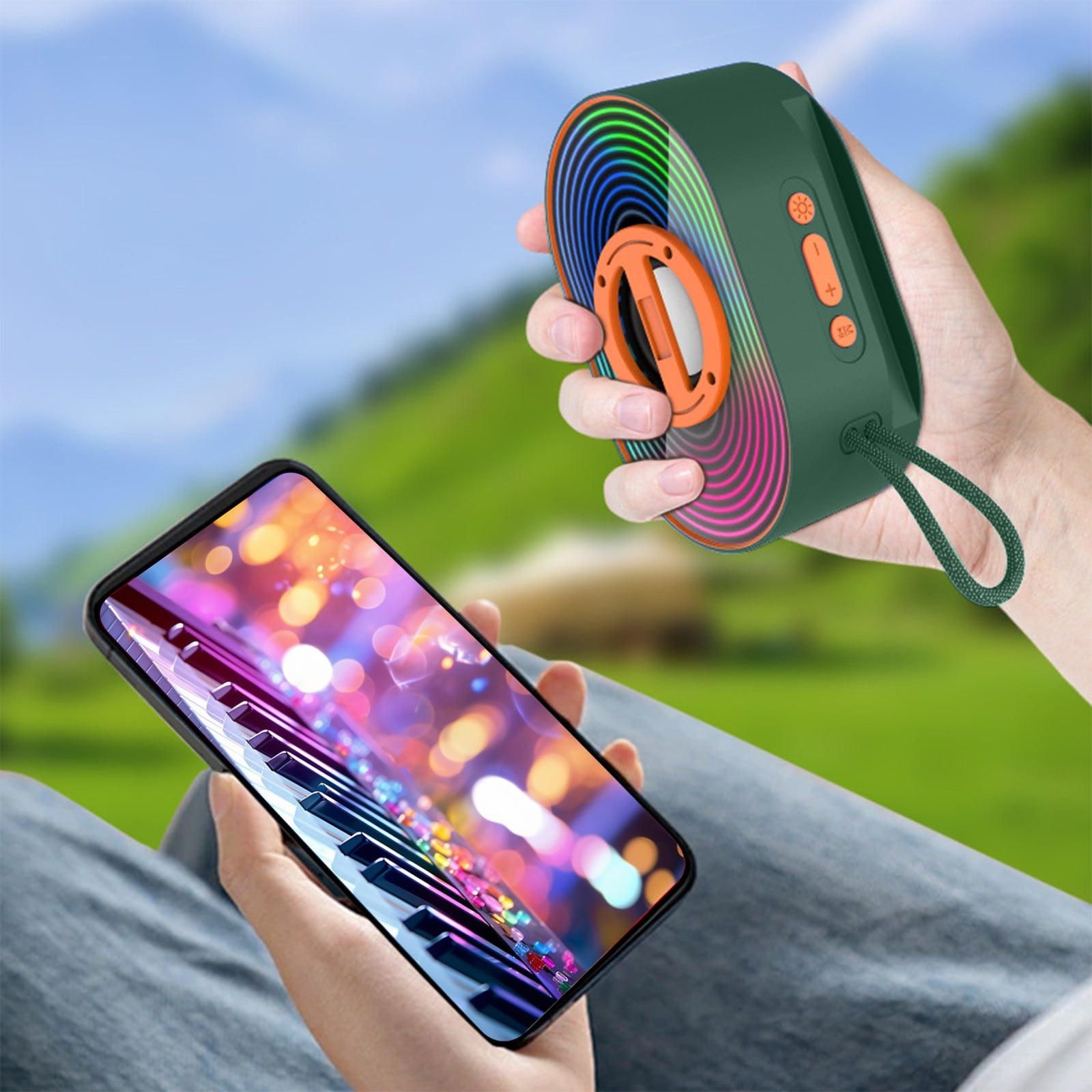 Todaioua Portable Wireless Bluetooth Speaker with Mirror Subwoofer ...