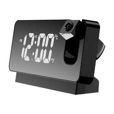Alarm Clock, AMIR Black Clock Curved LED Display 2 Alarms Snooze 4 ...