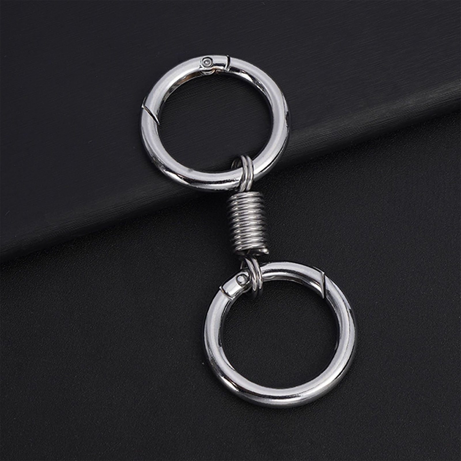 Nordic Retro Spring Double Ring Keychain, Detachable Spring Shaped Key ...