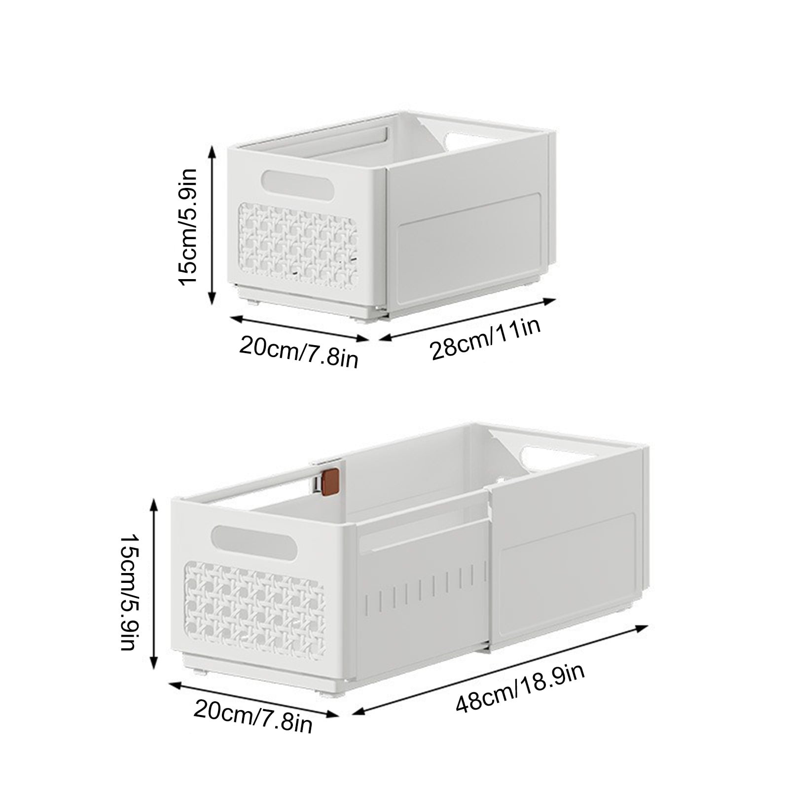 Todaioua Retractable Plastic Storage Bins with Handle, Expandable ...