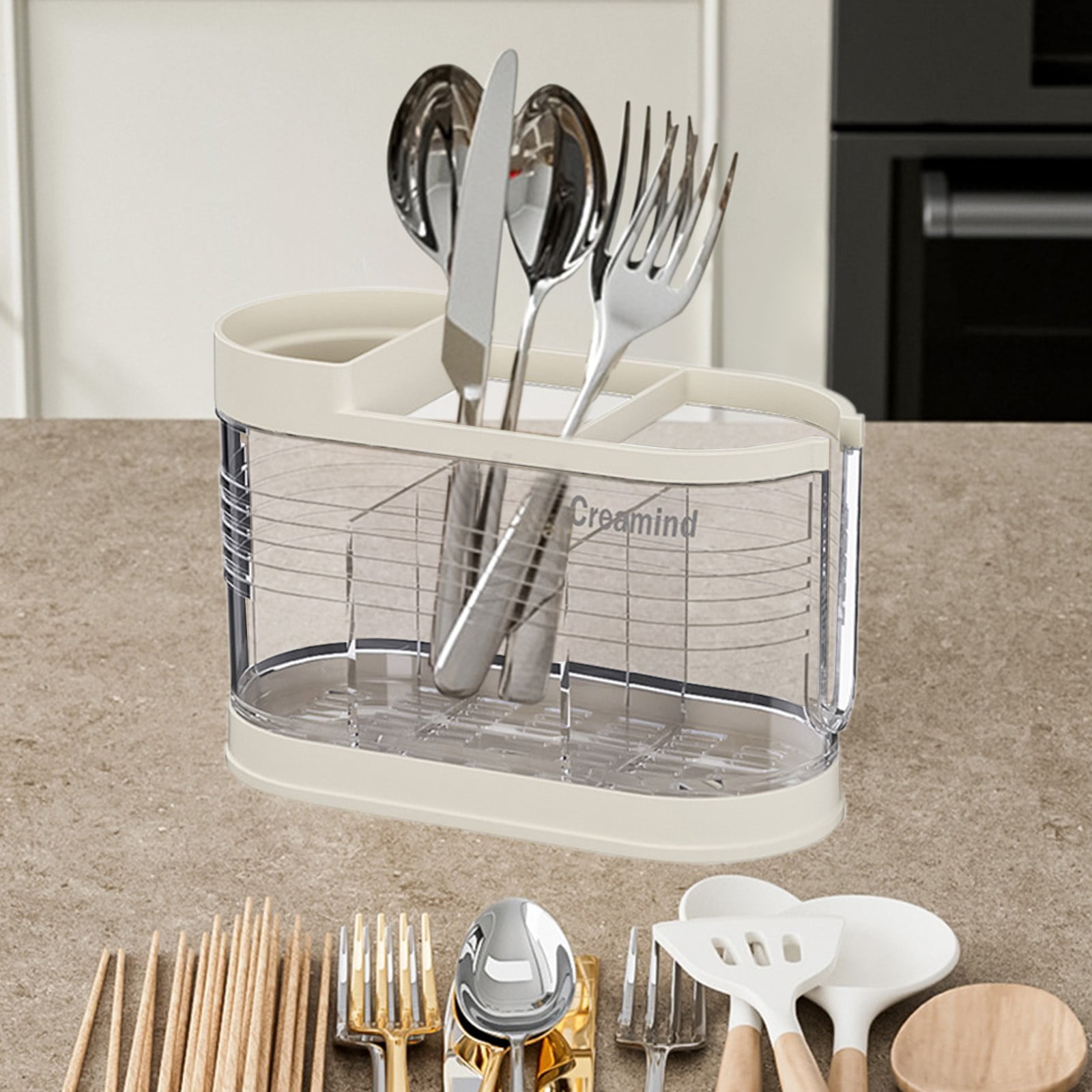 Quinlirra Clearance Silverware Caddy with Handle, Flatware Organizer ...