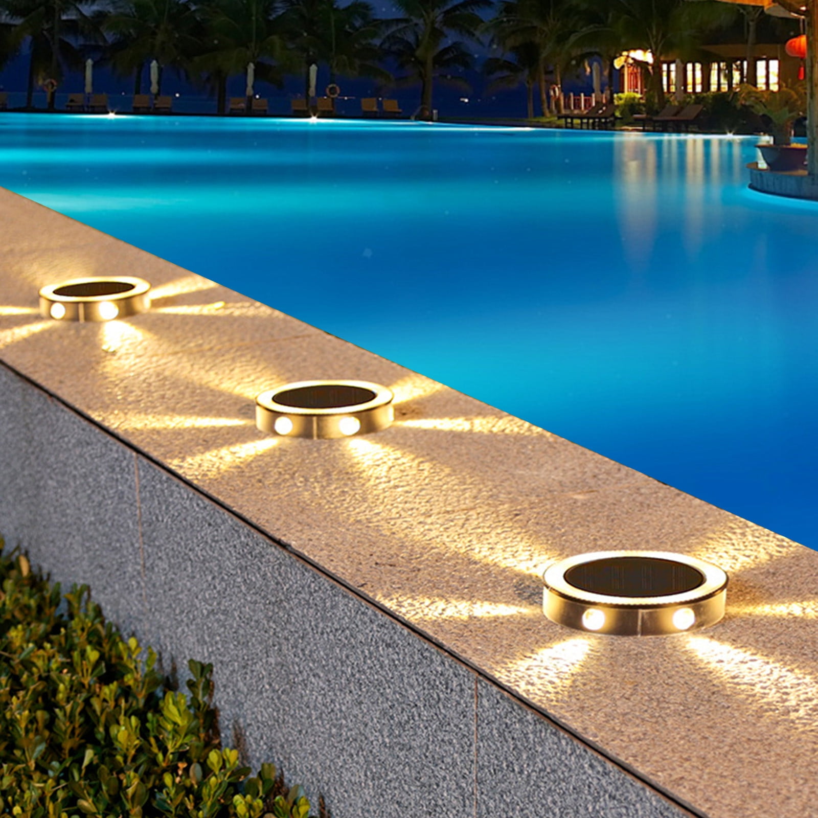 Todaioua Solar Ground Lights Outdoor LED Garden Lights, Solar Powered ...