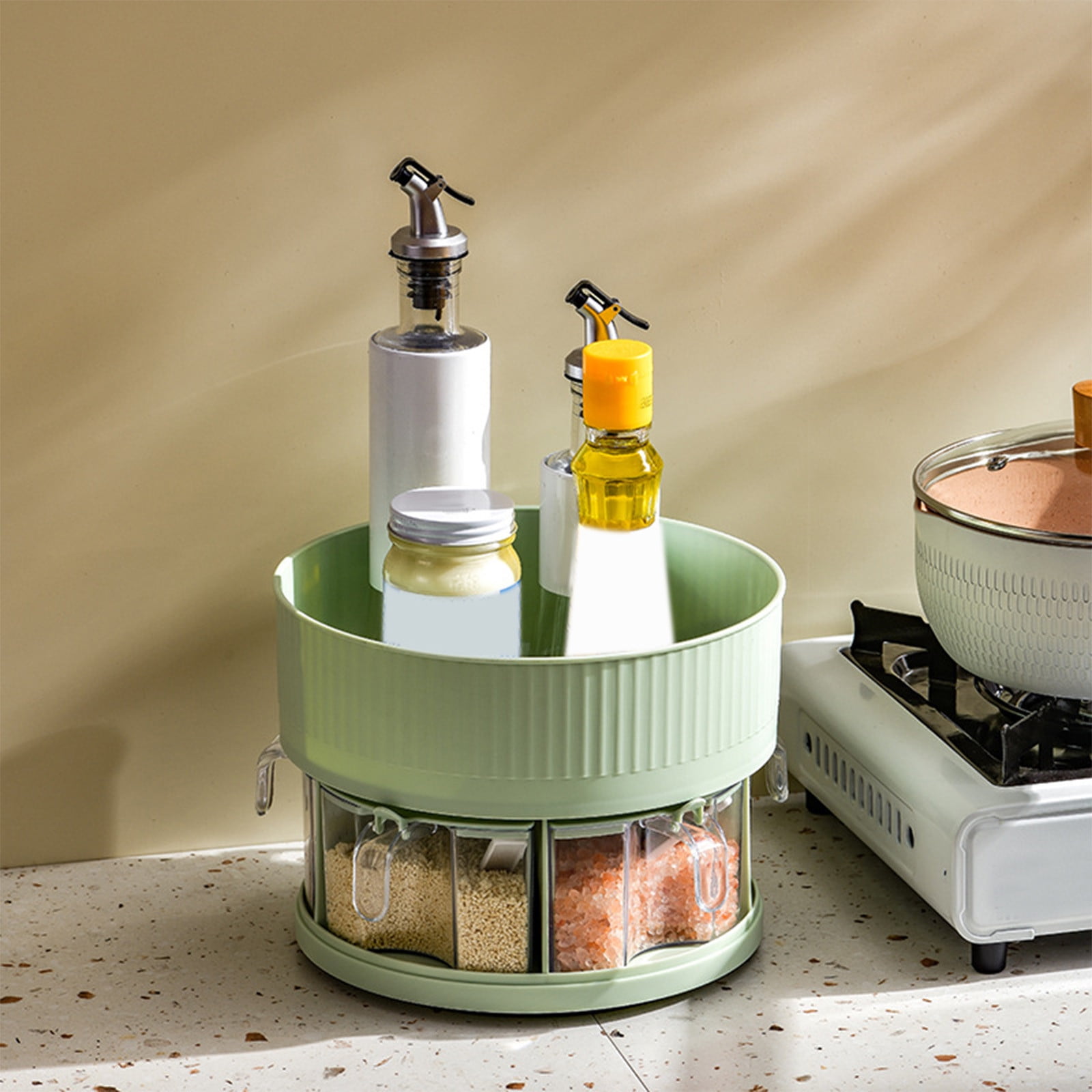 Turntable Organizer Rotating Spice Rack Spice Organization for Cabinet ...