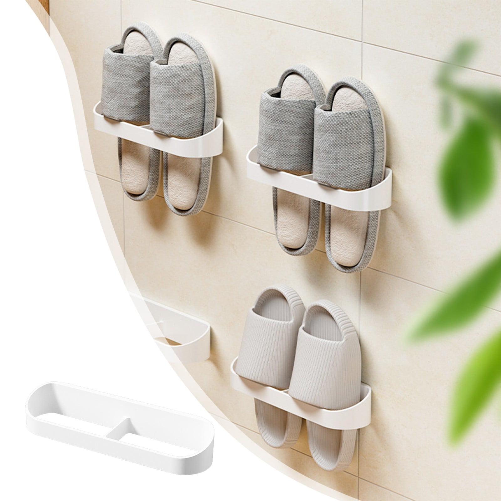 Wall Mounted Shoes Rack with Sticky Hanging Strips, Plastic Shoes ...