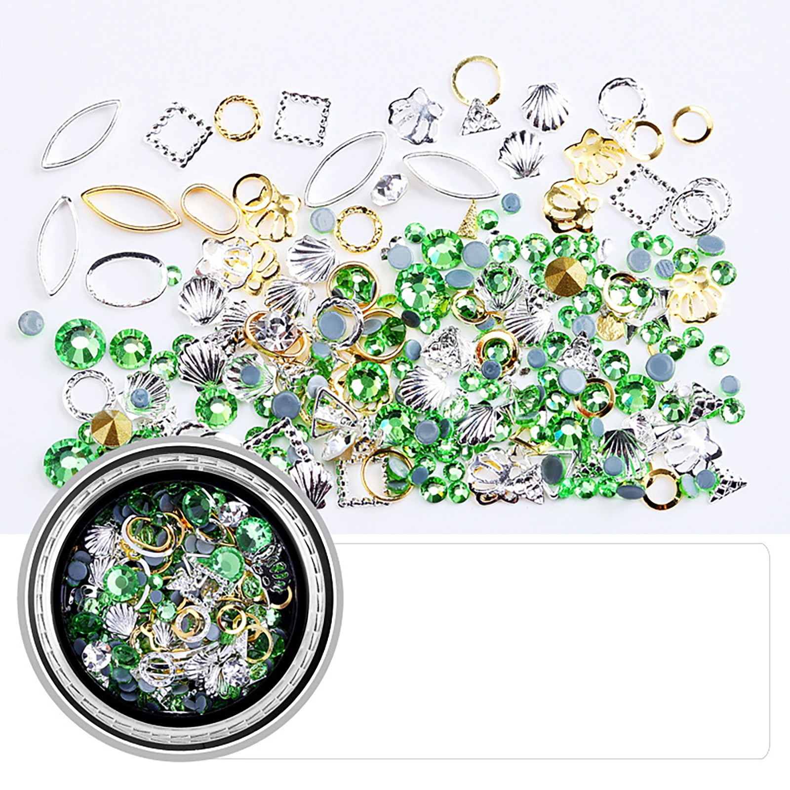 Todaioua Colorful Flat Bottom Diamond Crystal Metal Black Box Mixed ...