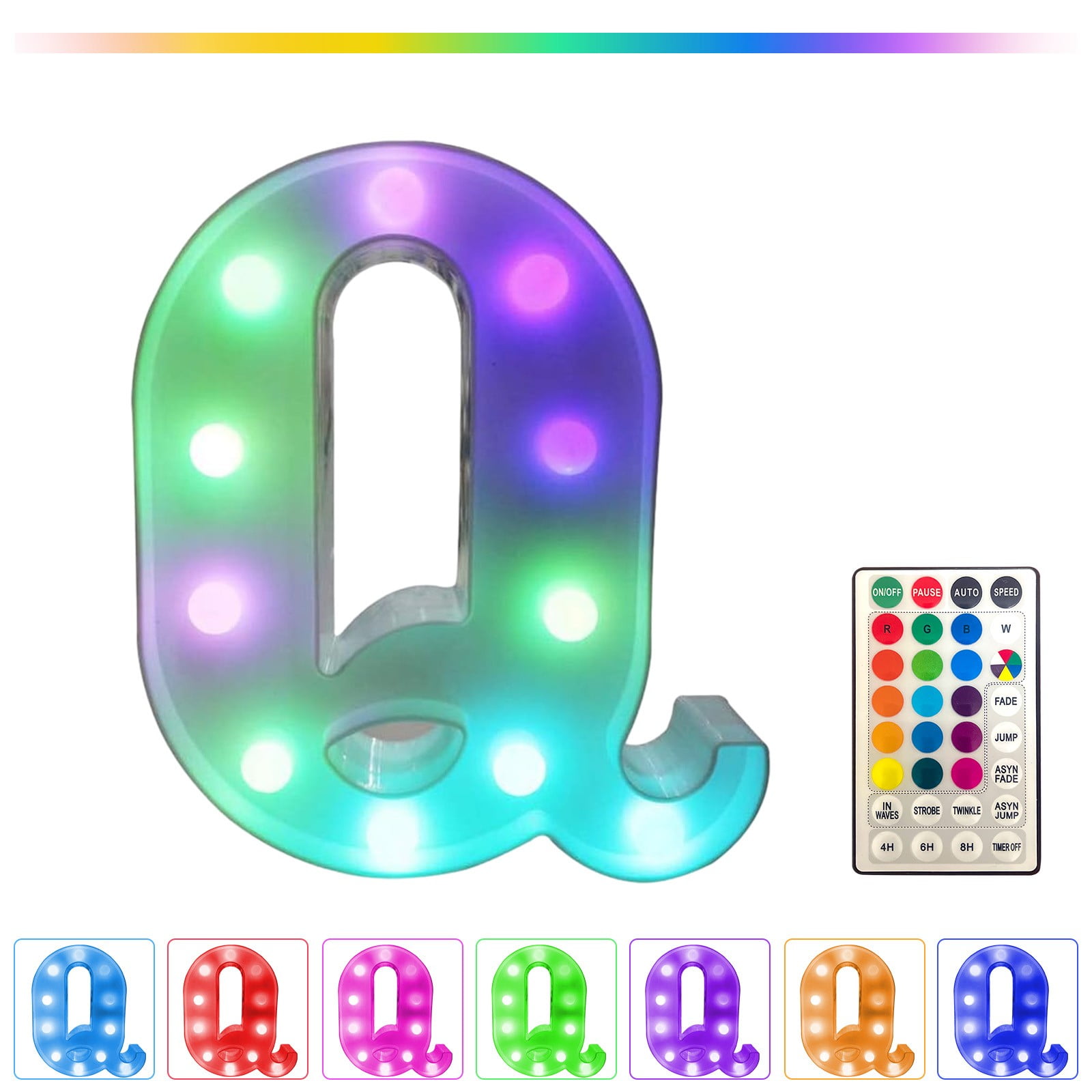 Quinlirra Colorful Light Up Letters, LED Letter Lights Marquee Letter ...