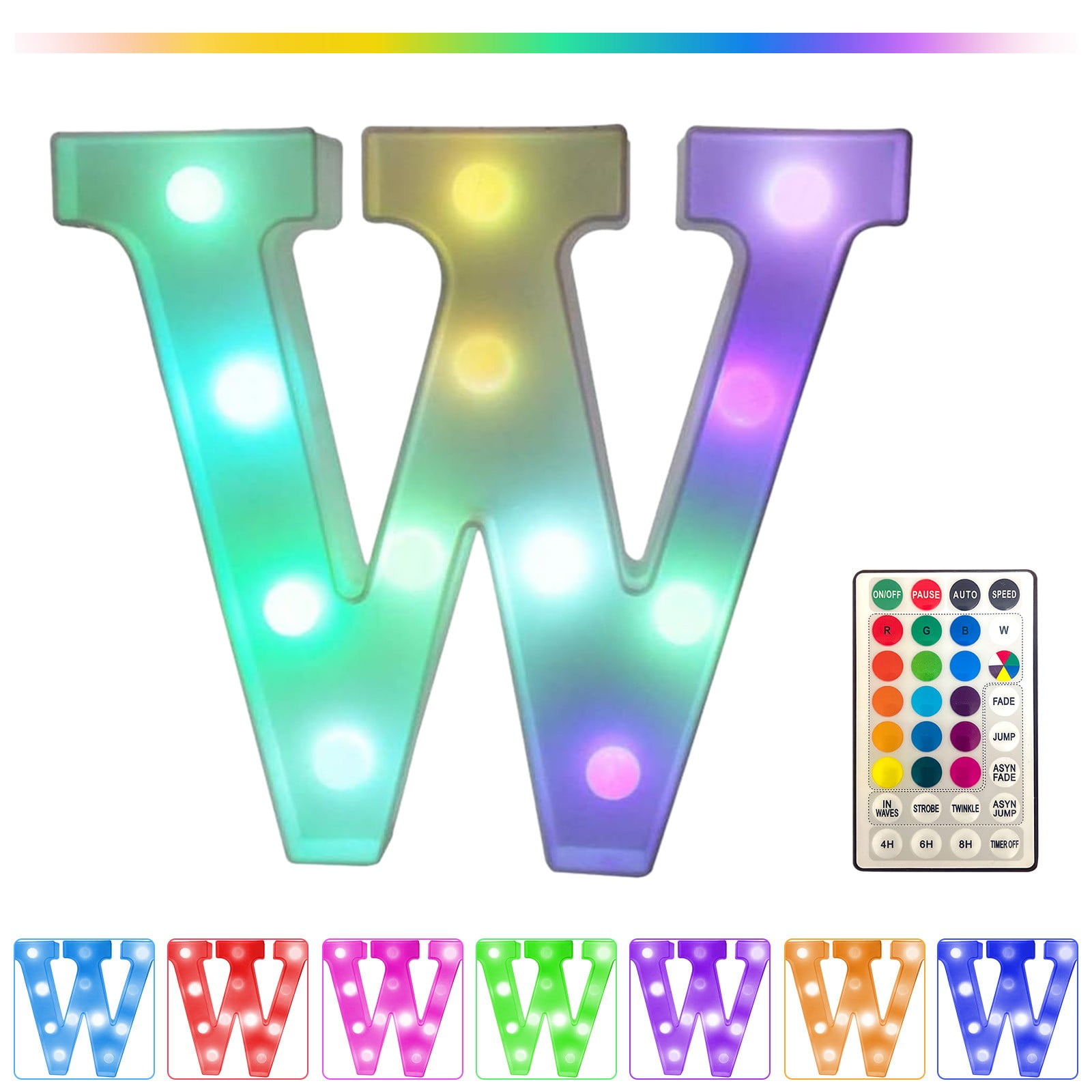Quinlirra Colorful Light Up Letters, LED Letter Lights Marquee Letter ...