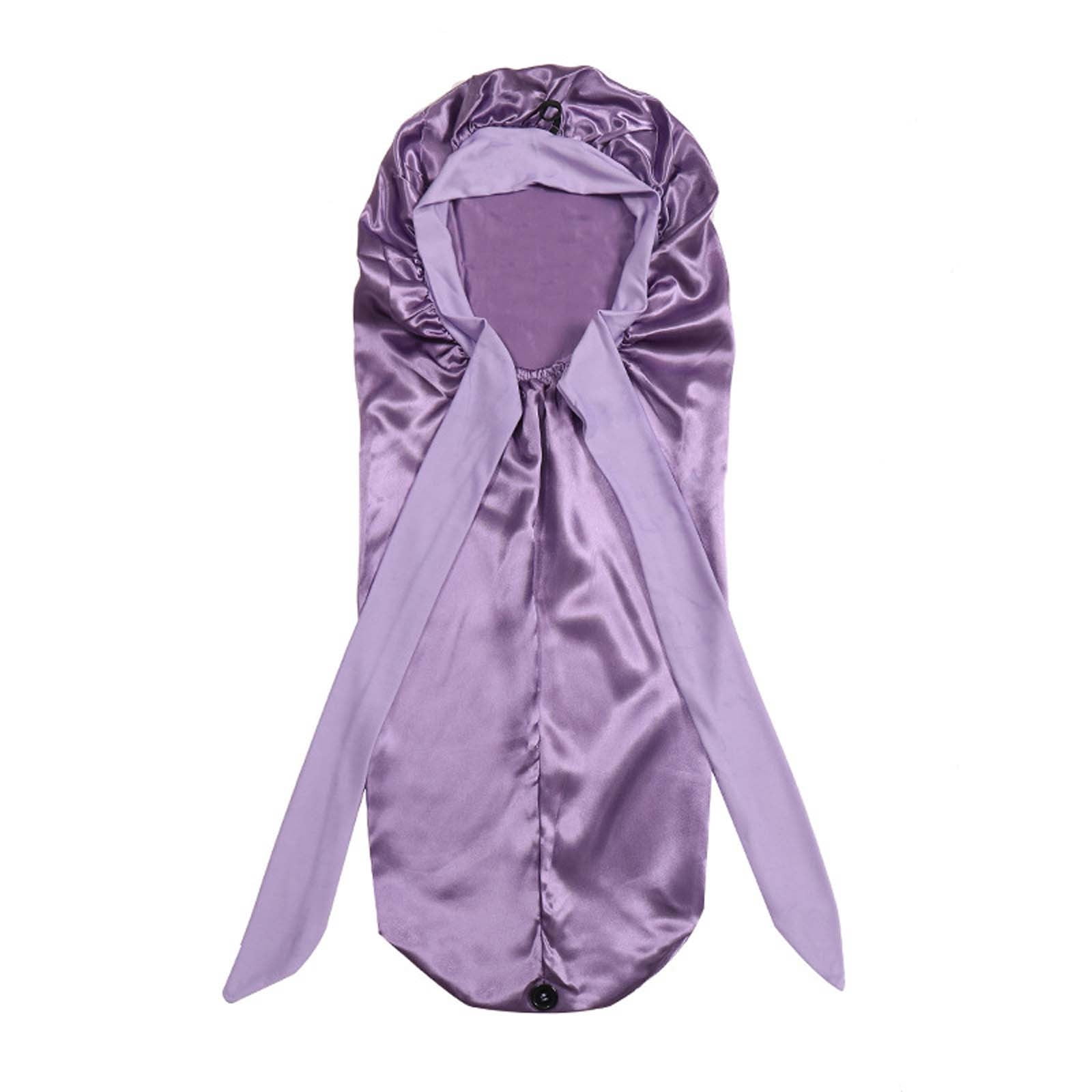 Quinlirra Elastic Band Buckle Long Sleeping Cap New Bow Head Scarf Cap ...