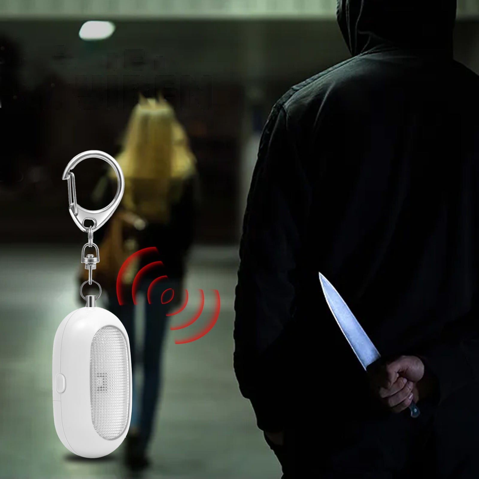 Todaioua LED Personal Safety Alarm with 130dB Loud Siren & Strobe Light ...