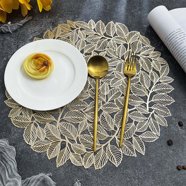 Efavormart 10 Pack Metallic Gold Sheer Organza Round Placemats with ...