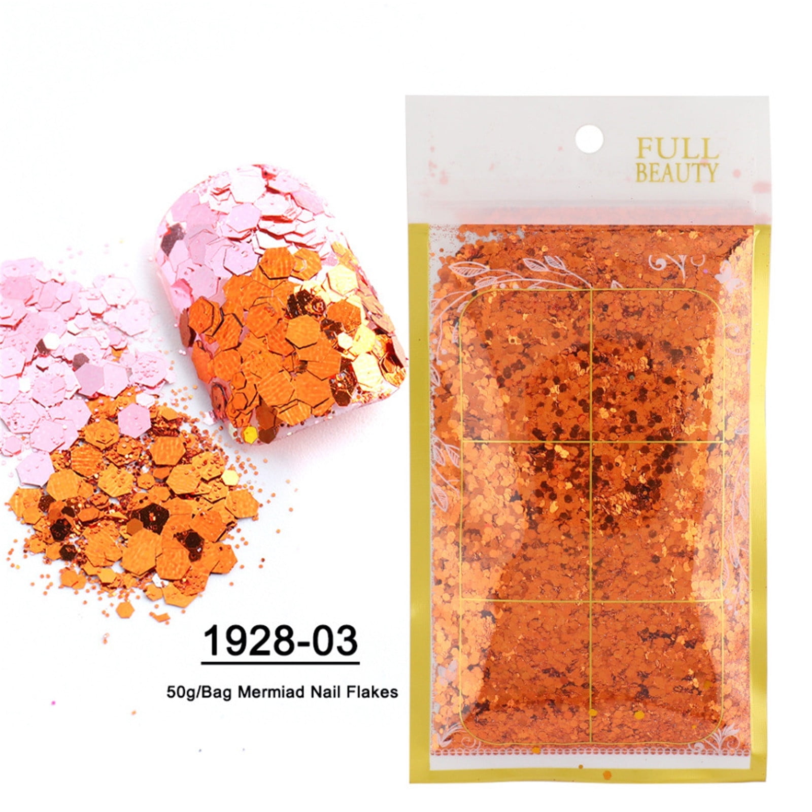 Todaioua Nail Art Sequins Mermaid Color Nails Patch Sequins Gradient ...