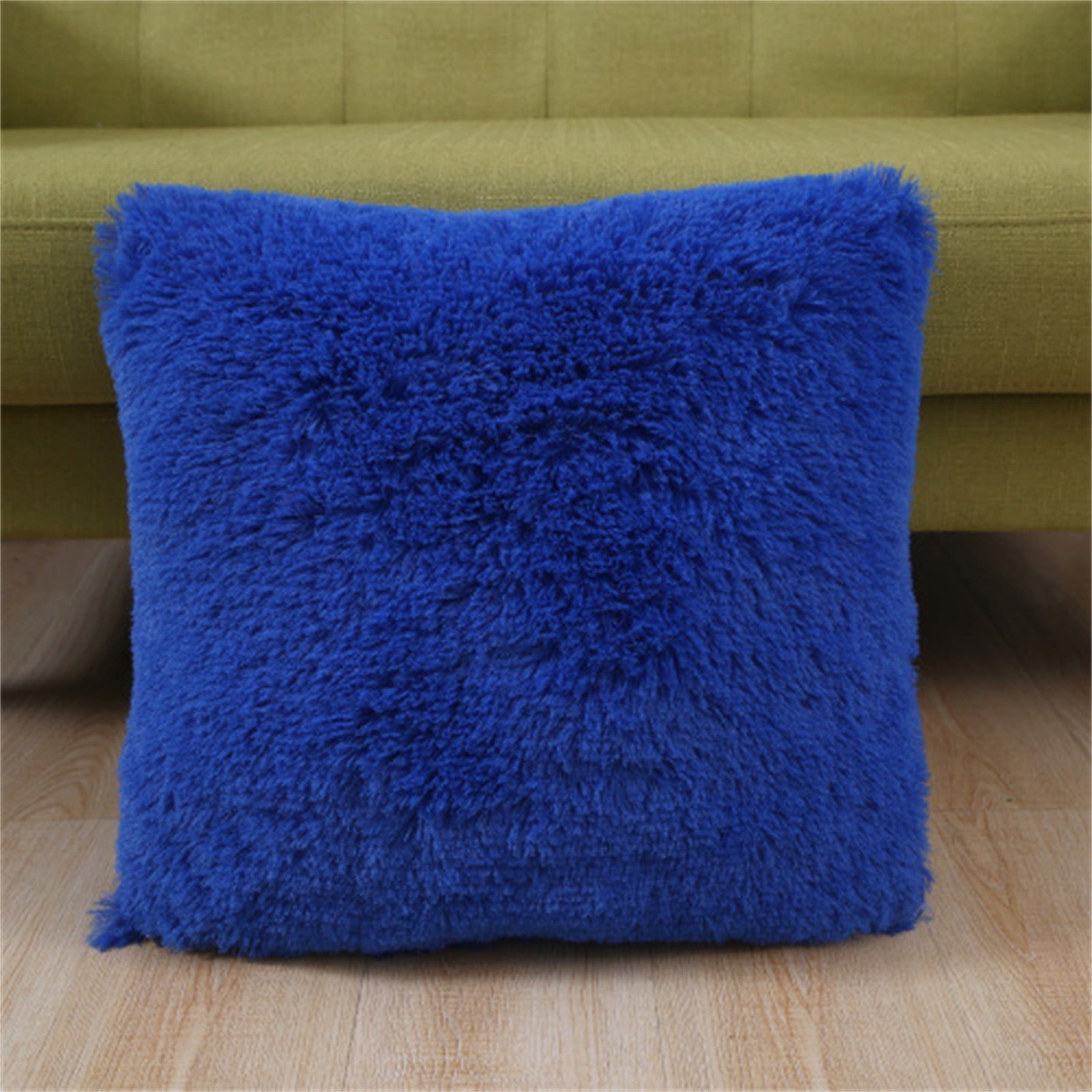 Quinlirra Short Plush Cover Sofa Cushion Solid Color Home Cover Bedside ...