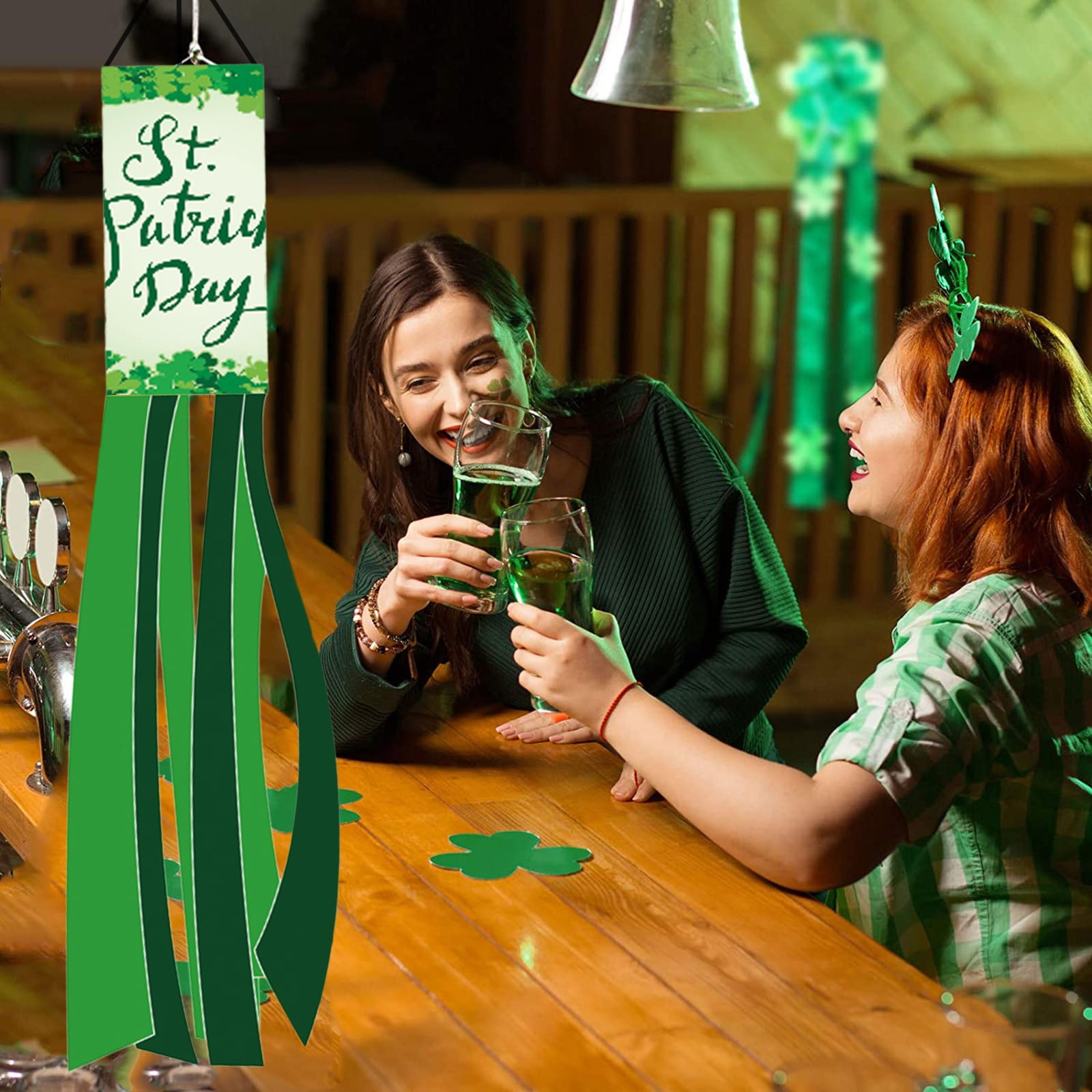 Quinlirra St. Patrick's Day Shamrock Windsocks,Green & Yellow Outdoor ...