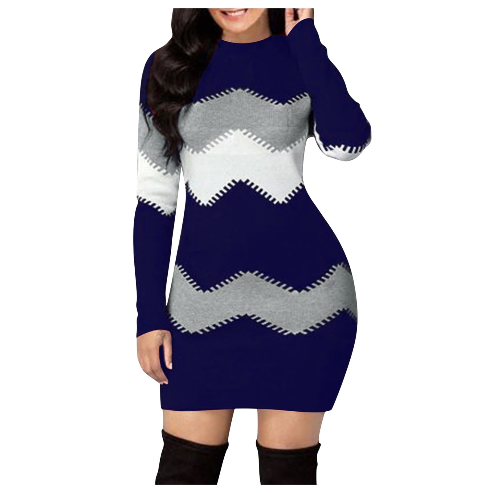 Quinlirra Sweater Dresses for Women 2024 Plus Size Women Womens Double ...