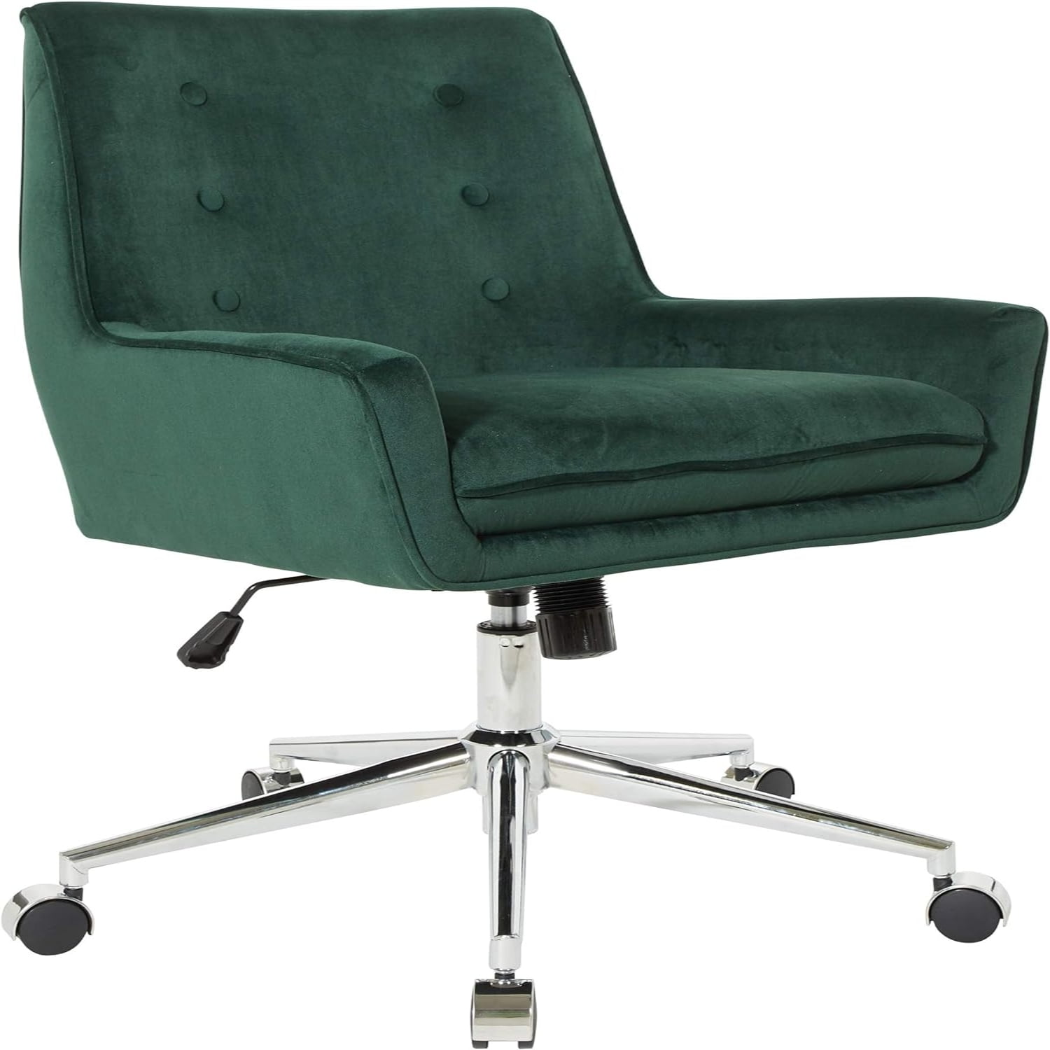 Quinn Mid-Century Style Plush Office Chair with Back Button Tufting and ...