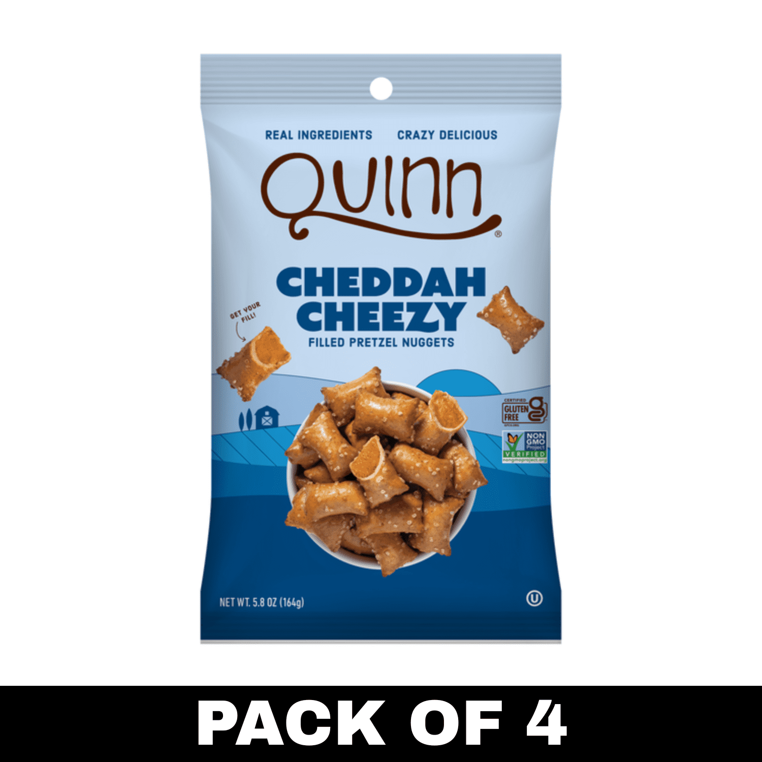 Quinn Snacks Plant-Based Cheezy Style Filled Pretzel Nuggets, Gluten-Free Baked Snack, 5.8 oz ...