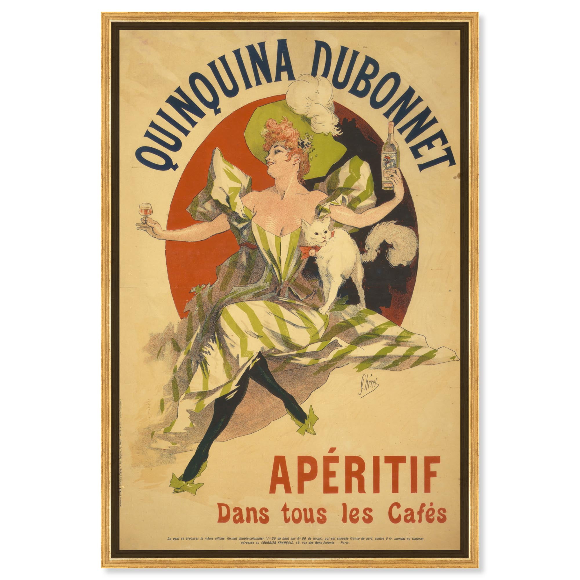 Quinquina Dubonnet Poster Canvas Nouveau Art Prints by Art Remedy, Gold ...