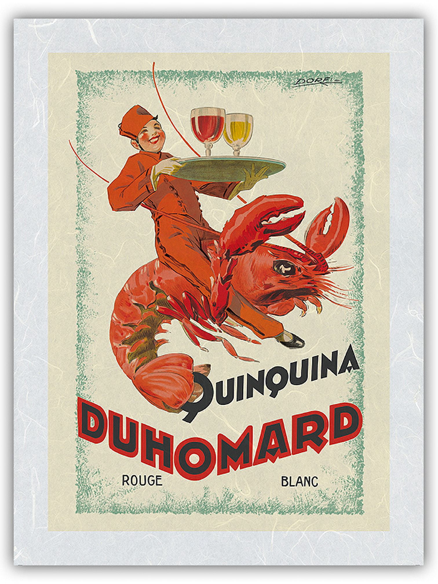 Quinquina Duhomard - French Apéritif Wine - Vintage Advertising Poster ...