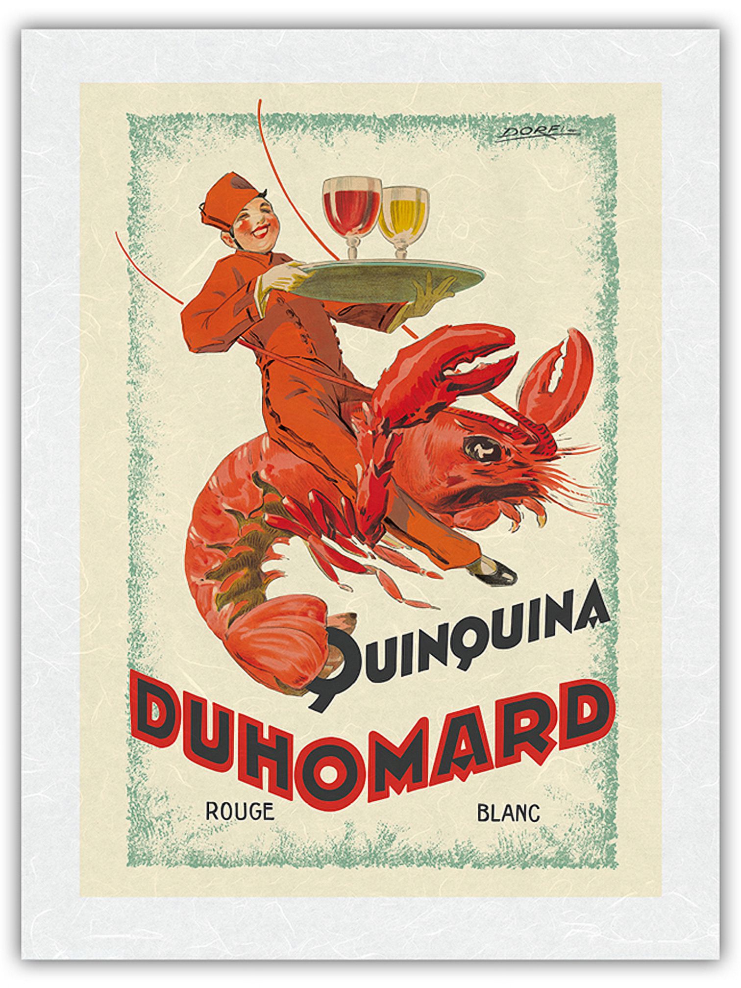 Quinquina Duhomard - French Apéritif Wine - Vintage Advertising Poster by Albert Dorfinant c ...