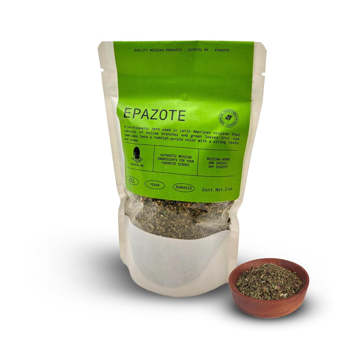 Quintal MX Dried Epazote Leaves HYZ01 2 Oz - Hojas de Epazote Cortadas ...