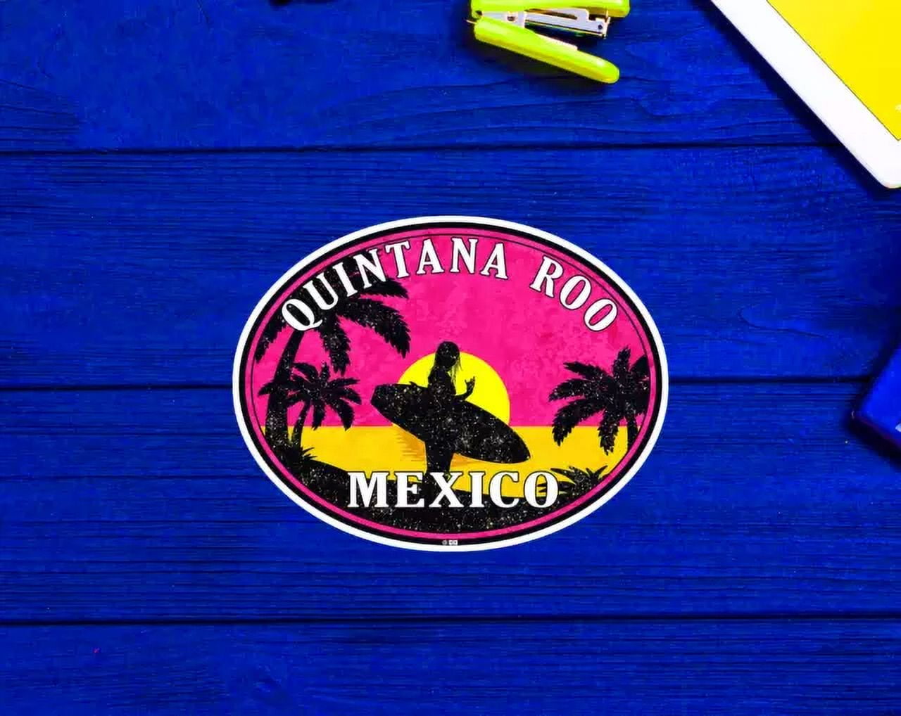 Quintana Roo Mexico Cancun Laptop Bumper Surfing Surf Isla Mujeres Sticker Phone Decal Water ...