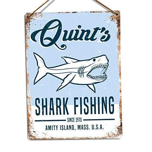 Quints Shark Fishing Twine Metal Wall Sign Plaque Art Sign,Vintage ...