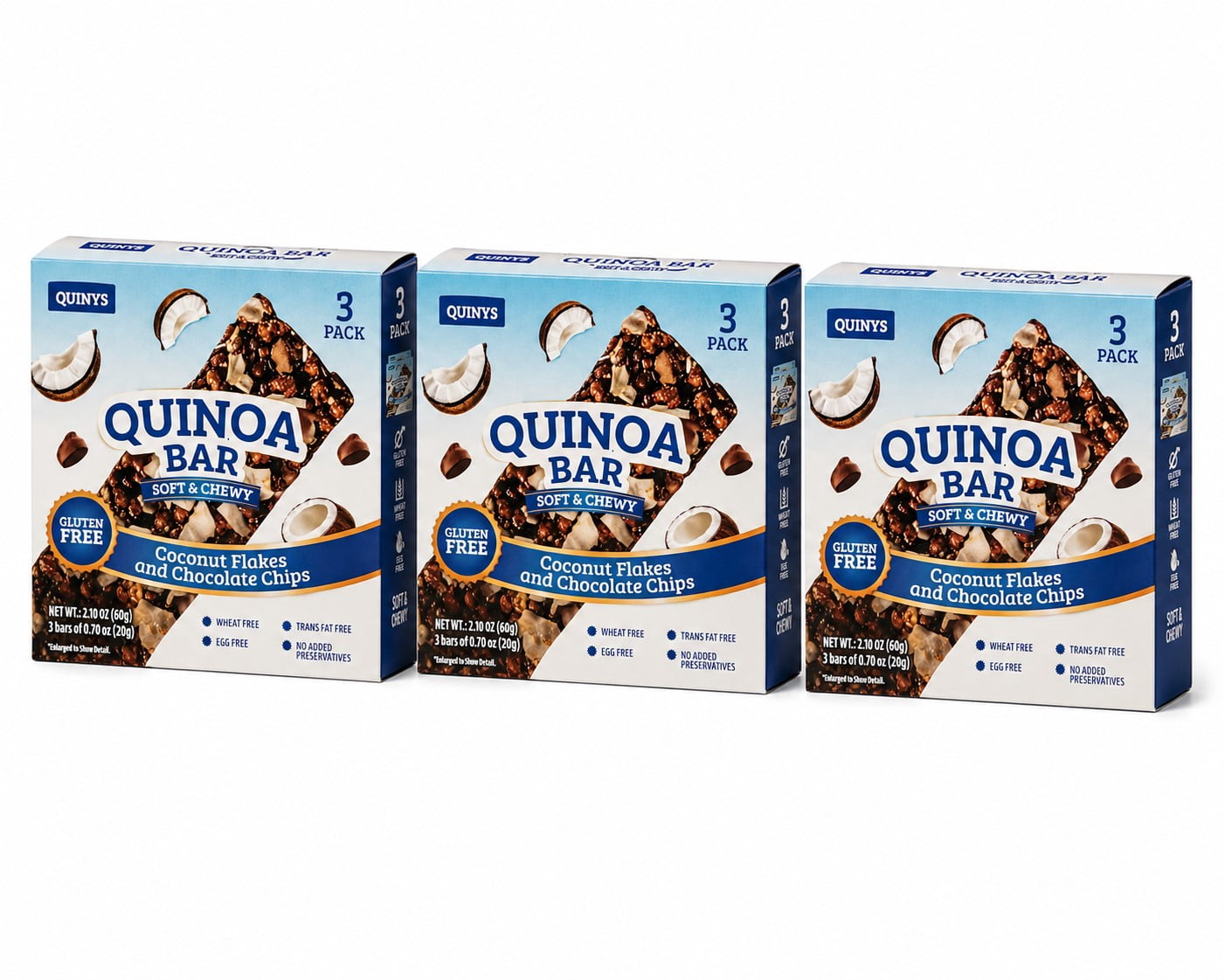 Quinys Quinoa Bars Soft & Chewy Coconut Flakes & Chocolate Chips ...