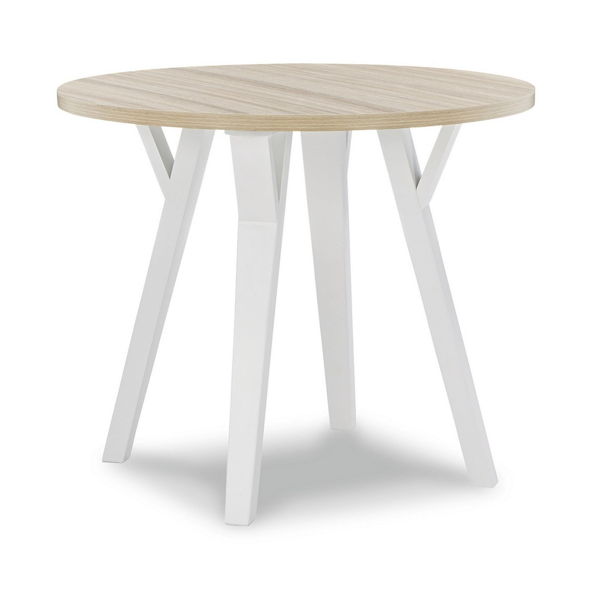 Quip 36 Inch Round Dining Table, Crisp White Wood, Smooth Melamine ...