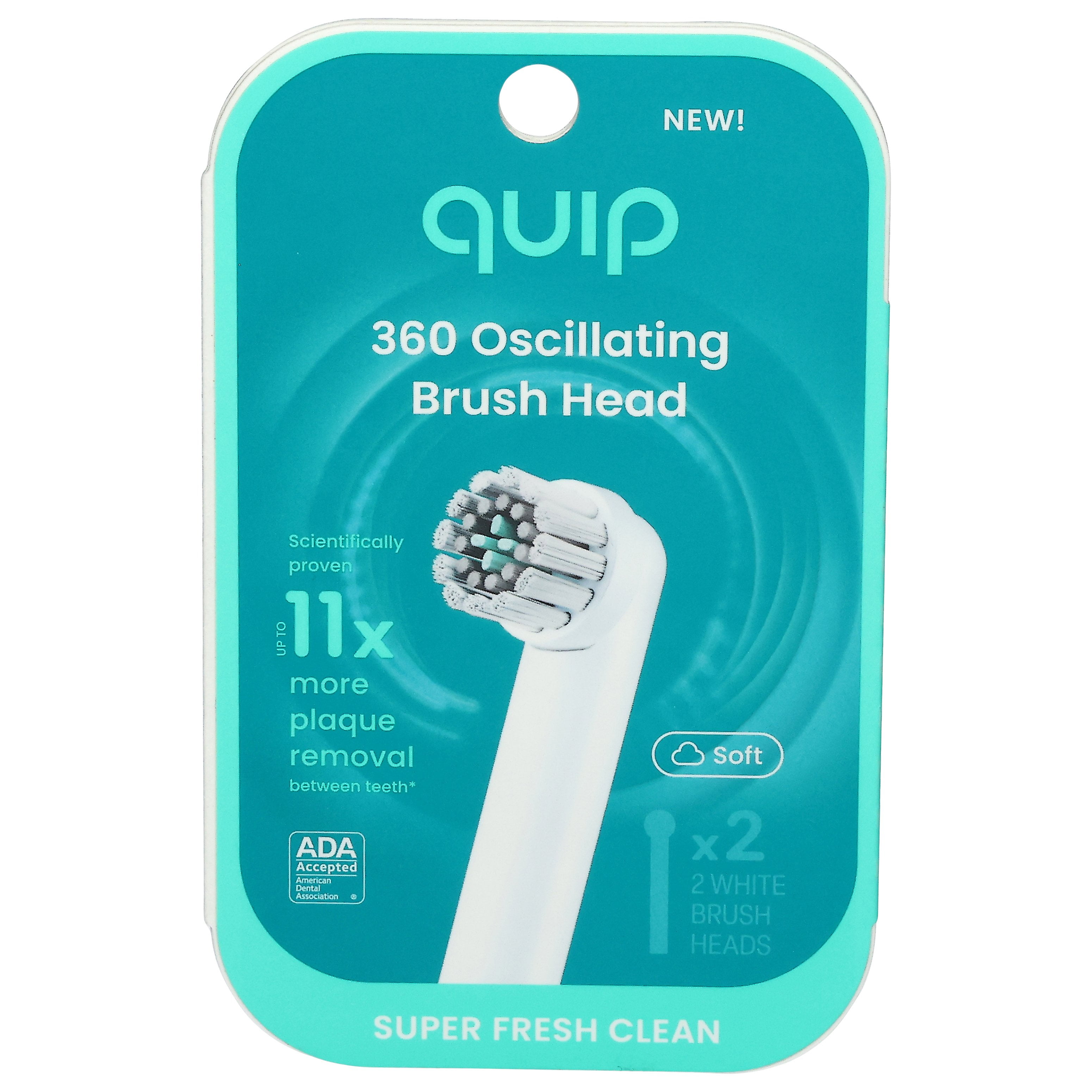 Quip 360 Oscillating Brush Head Refill 2 Pack - 2 ea (Packaging May Vary) - Walmart.com