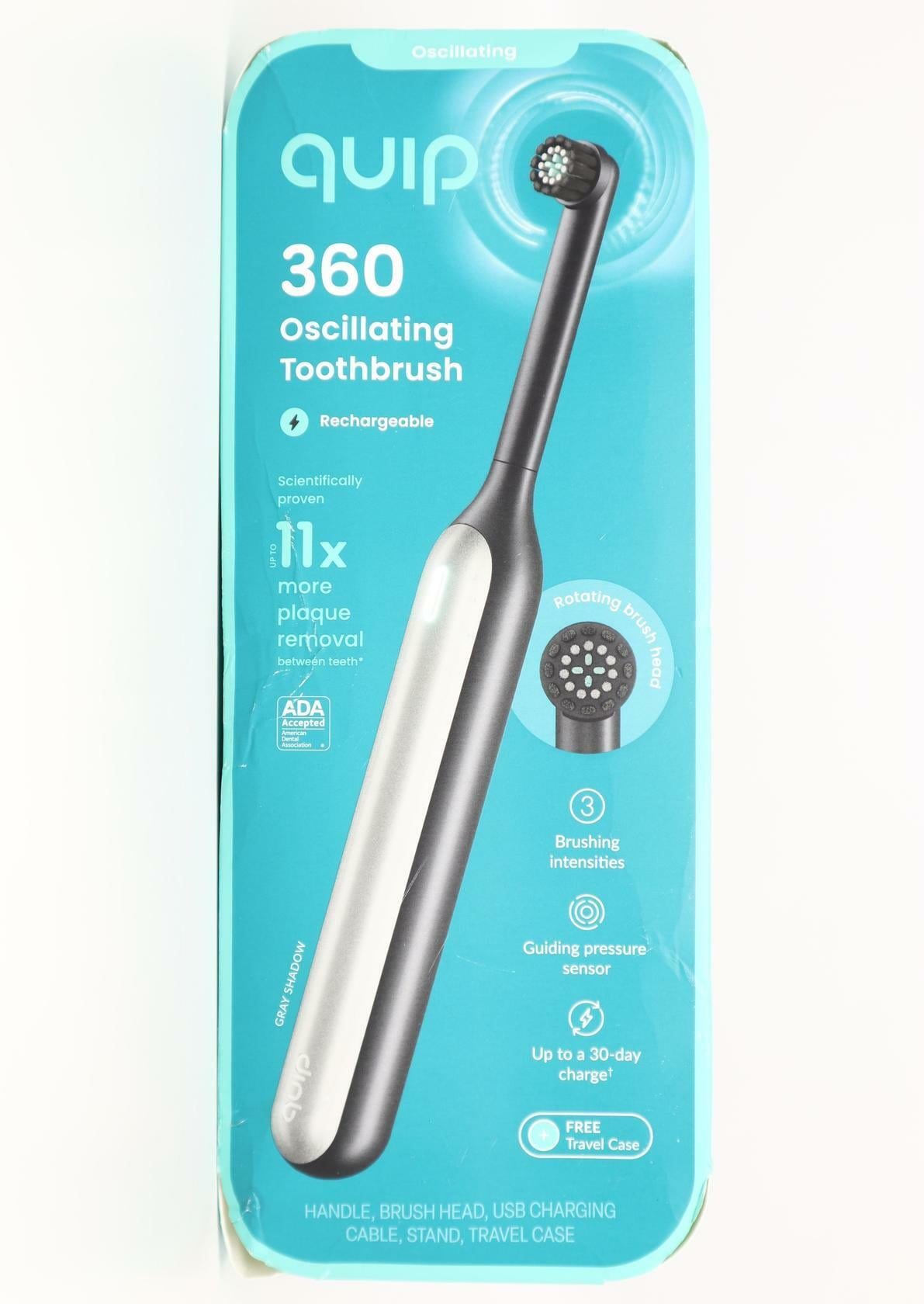 quip Rev Oscillating Rechargeable Electric Toothbrush + Travel Case ...