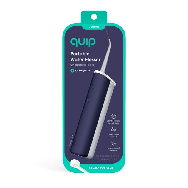 Quip Portable Cordless Water Flosser, 2 Pressure Modes, Replaceable ...