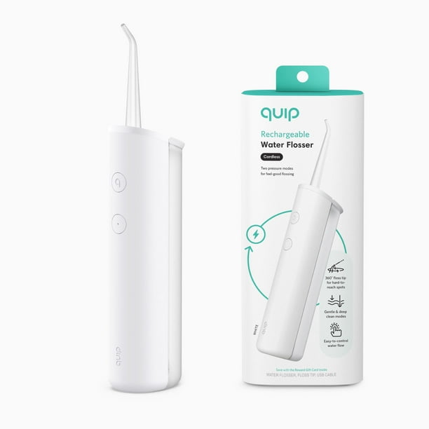 Quip Cordless Rechargeable 2 Pressure Modes Plastic Water Flosser ...
