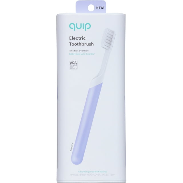 Quip Lavender Electric Toothbrush, Timed Sonic Vibrations, Soft ...