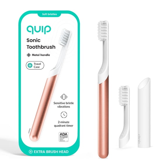 Quip Sonic Toothbrush for Adults with Timer - Includes Extra Brush Head ...